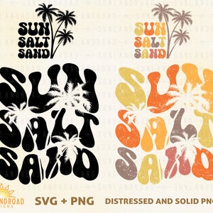 Sun Salt Sand Svg, Retro Beach Svg, Retro Summer Svg, Retro Sublimation ...