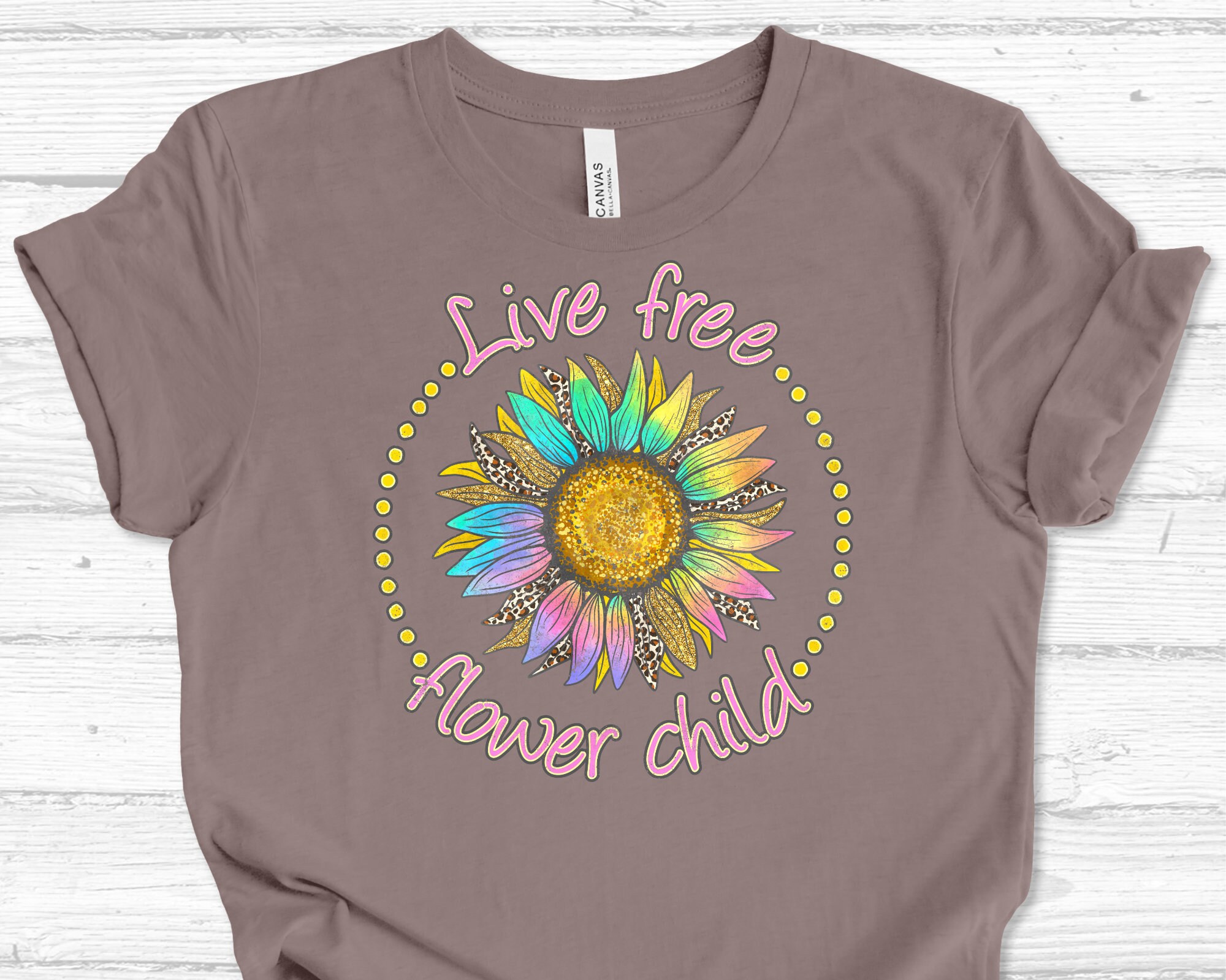Live Free Flower Child Png Sunflower Png Summer Png Leopard - Etsy