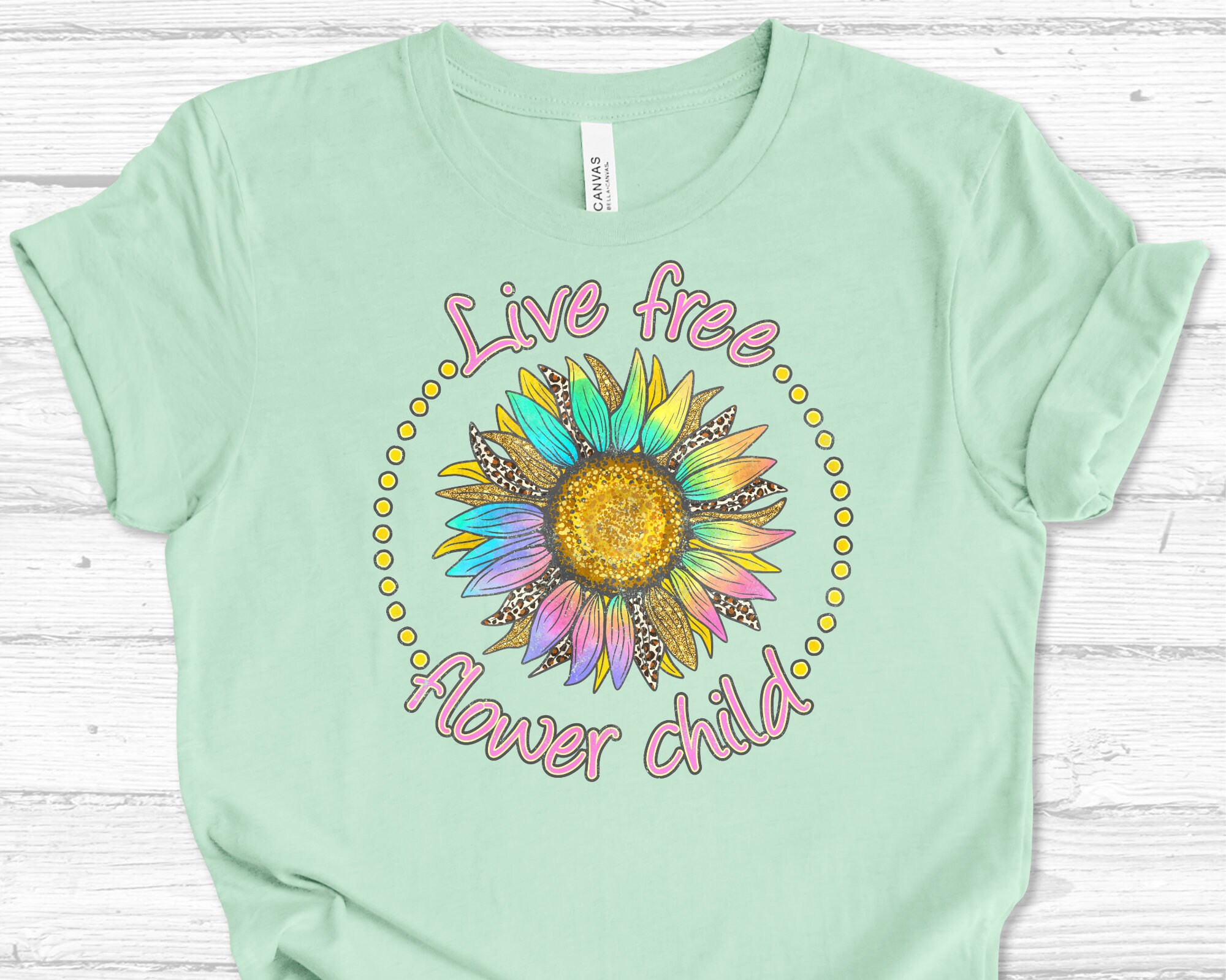 Live Free Flower Child Png Sunflower Png Summer Png Leopard - Etsy