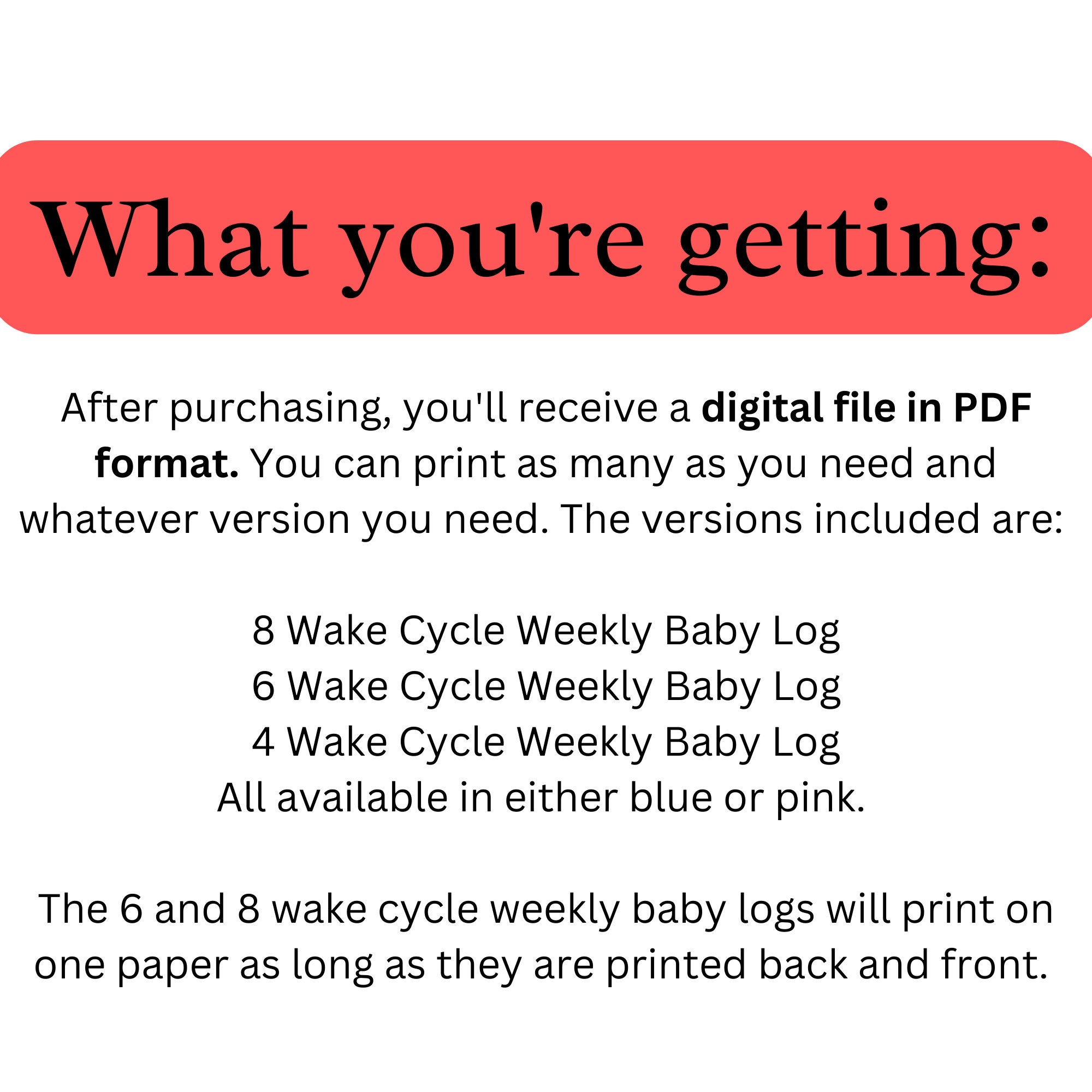 Weekly Baby Log, Blue and Pink Baby Log, Baby Tracker, Diapers and ...