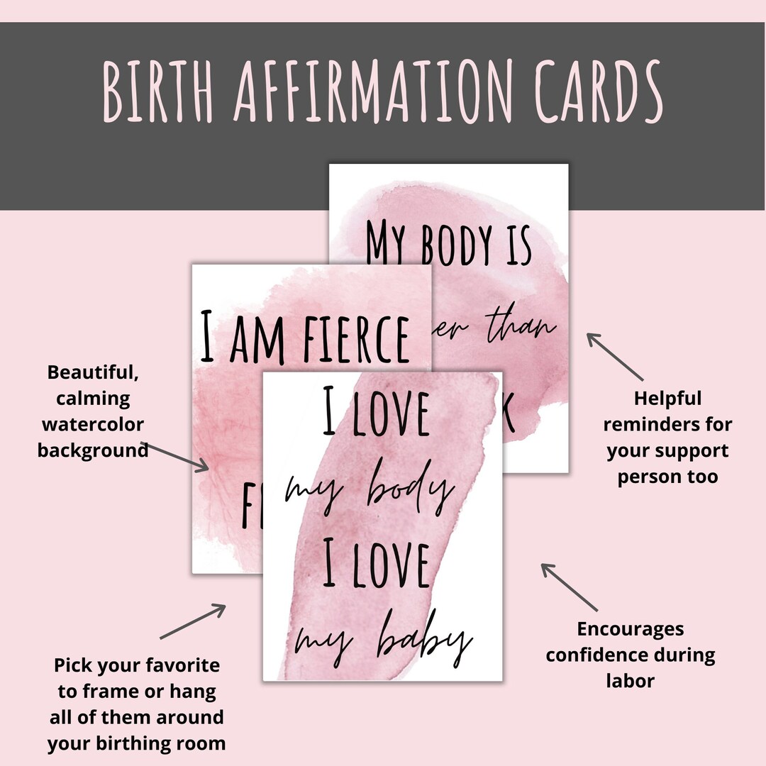 20 Birth Affirmation Cards Plus 3 Blank Cards for Personalization ...