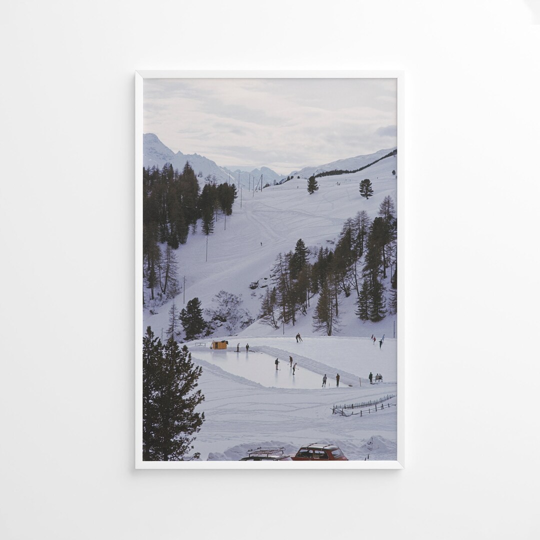 Slim Aarons Curling at St. Moritz Print Poster, Vintage Print ...