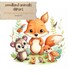 Watercolor Woodland Cute Animals Transparent PNG Clipart, Forest ...