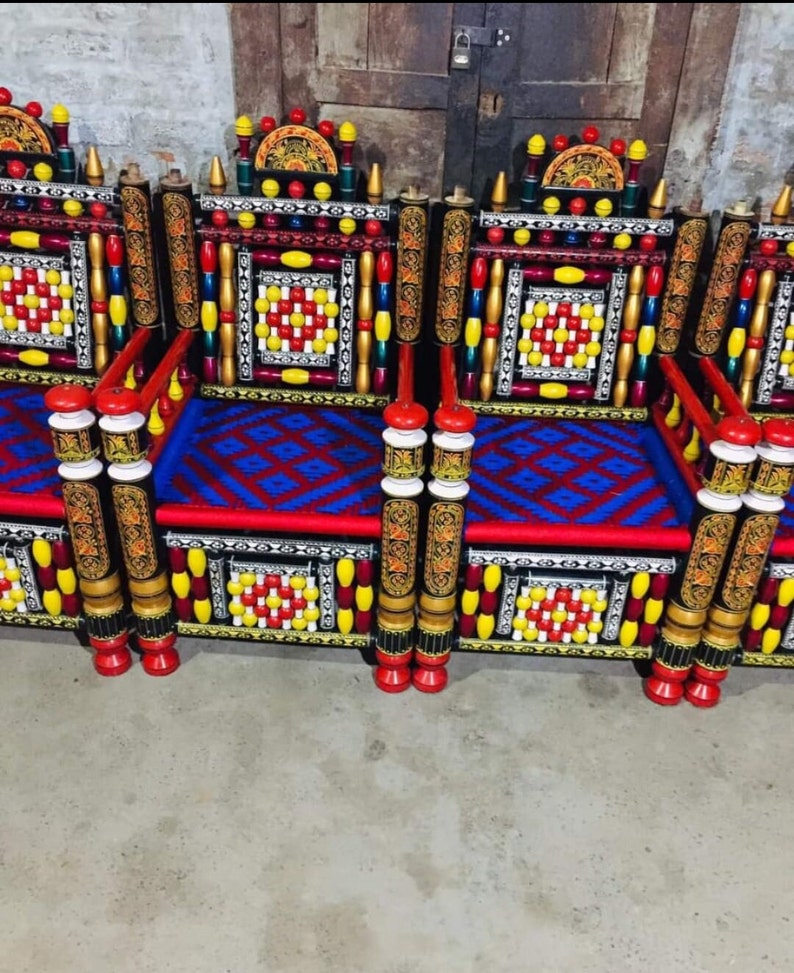 Colorful Charpai Chair Handmade Pakistani Heritage Chair Antique ...