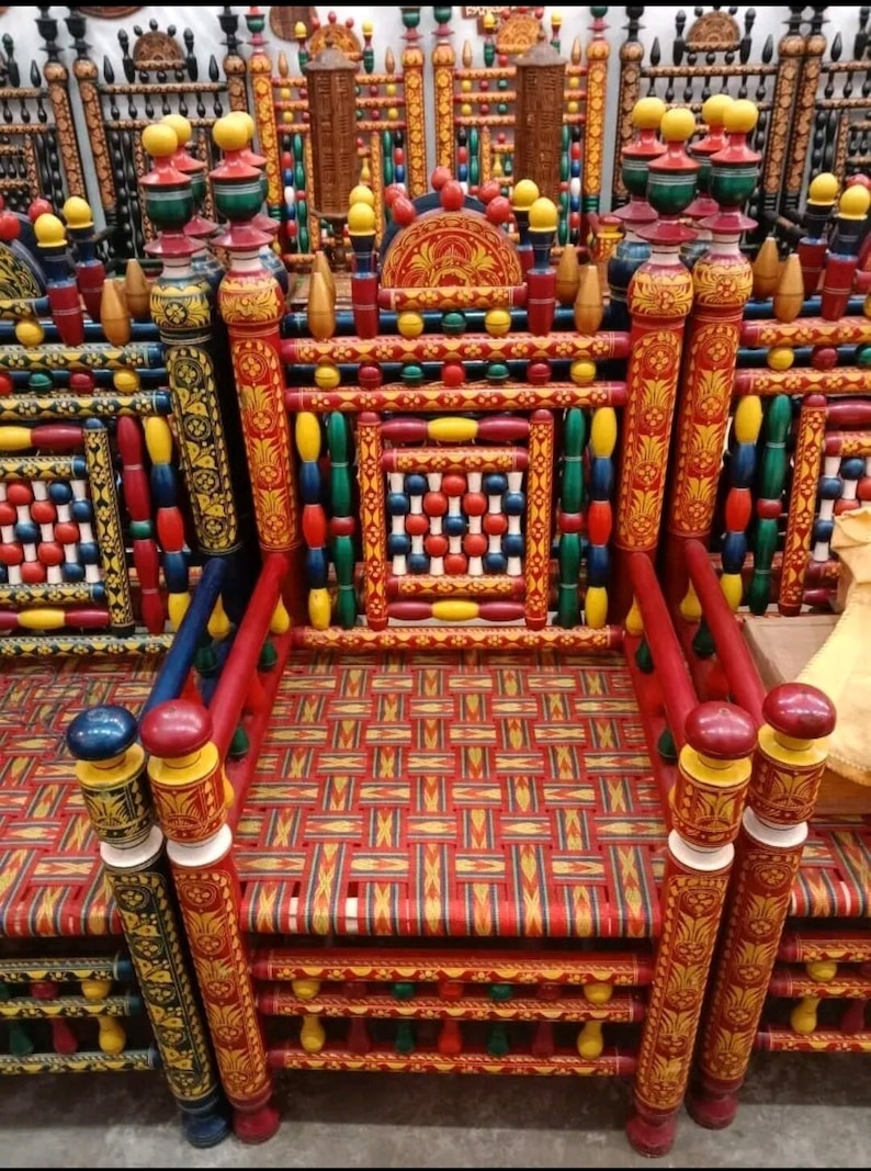 Colorful Charpai Chair Handmade Pakistani Heritage Chair Antique ...