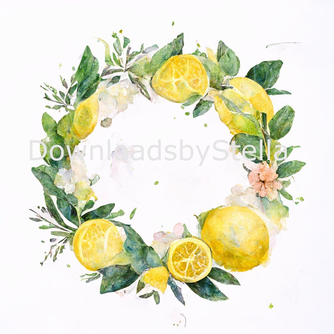 Watercolor Lemons Clipart, Summer Citrus Greenery Clipart Png, Lemon ...