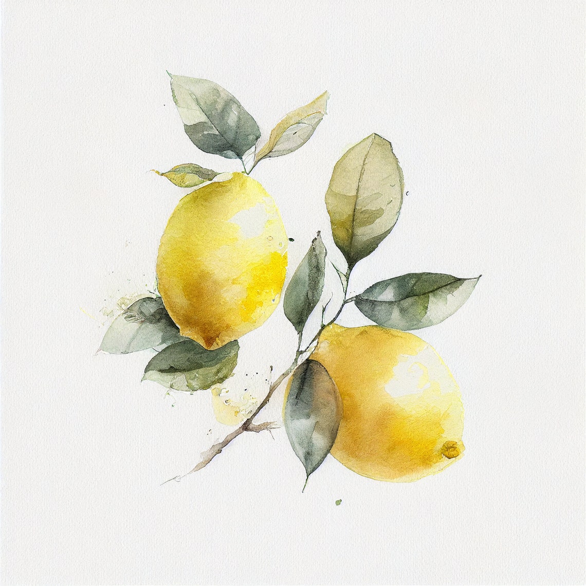 Watercolor Lemons Clipart, Summer Citrus Greenery Clipart Png, Lemon ...