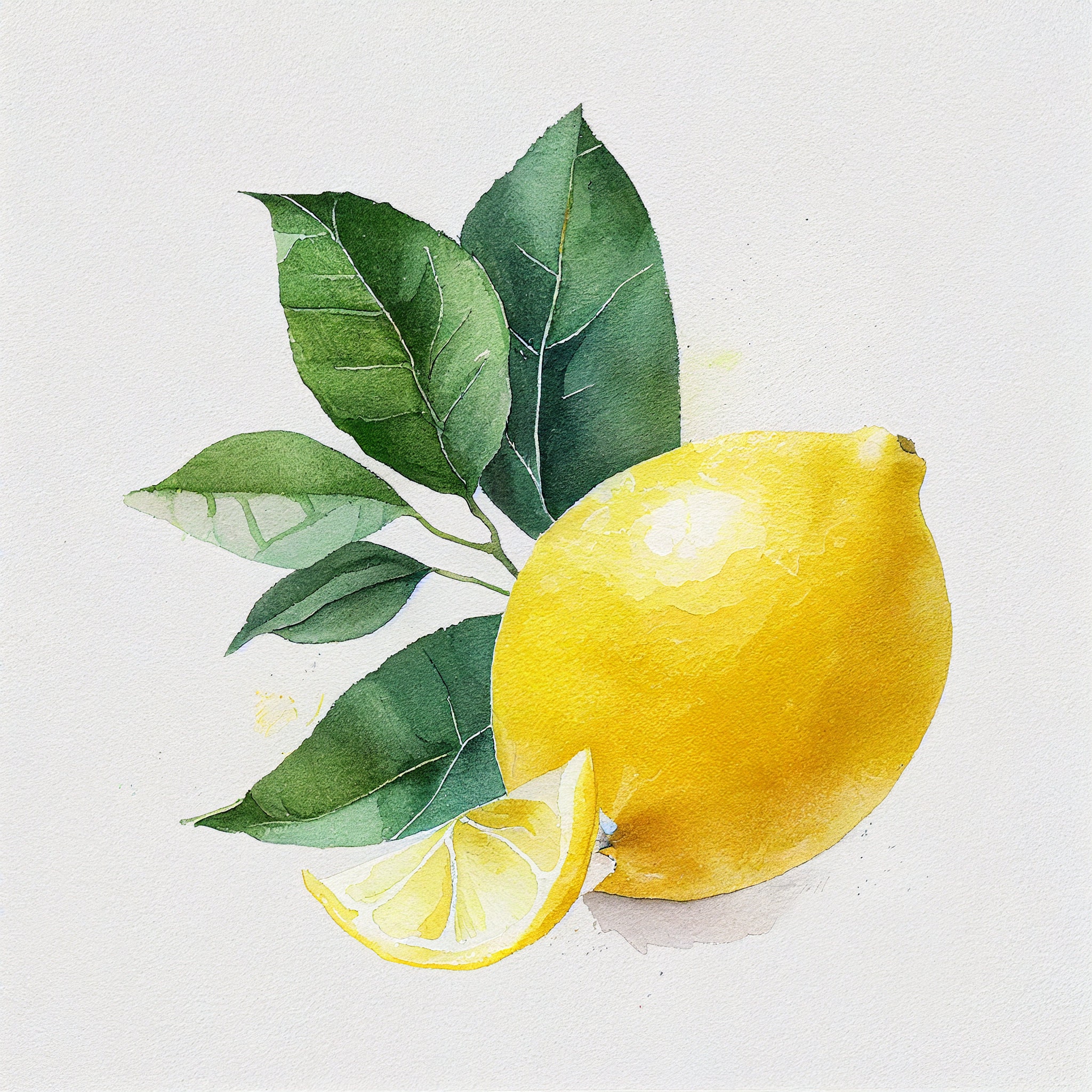Watercolor Lemons Clipart, Summer Citrus Greenery Clipart Png, Lemon ...