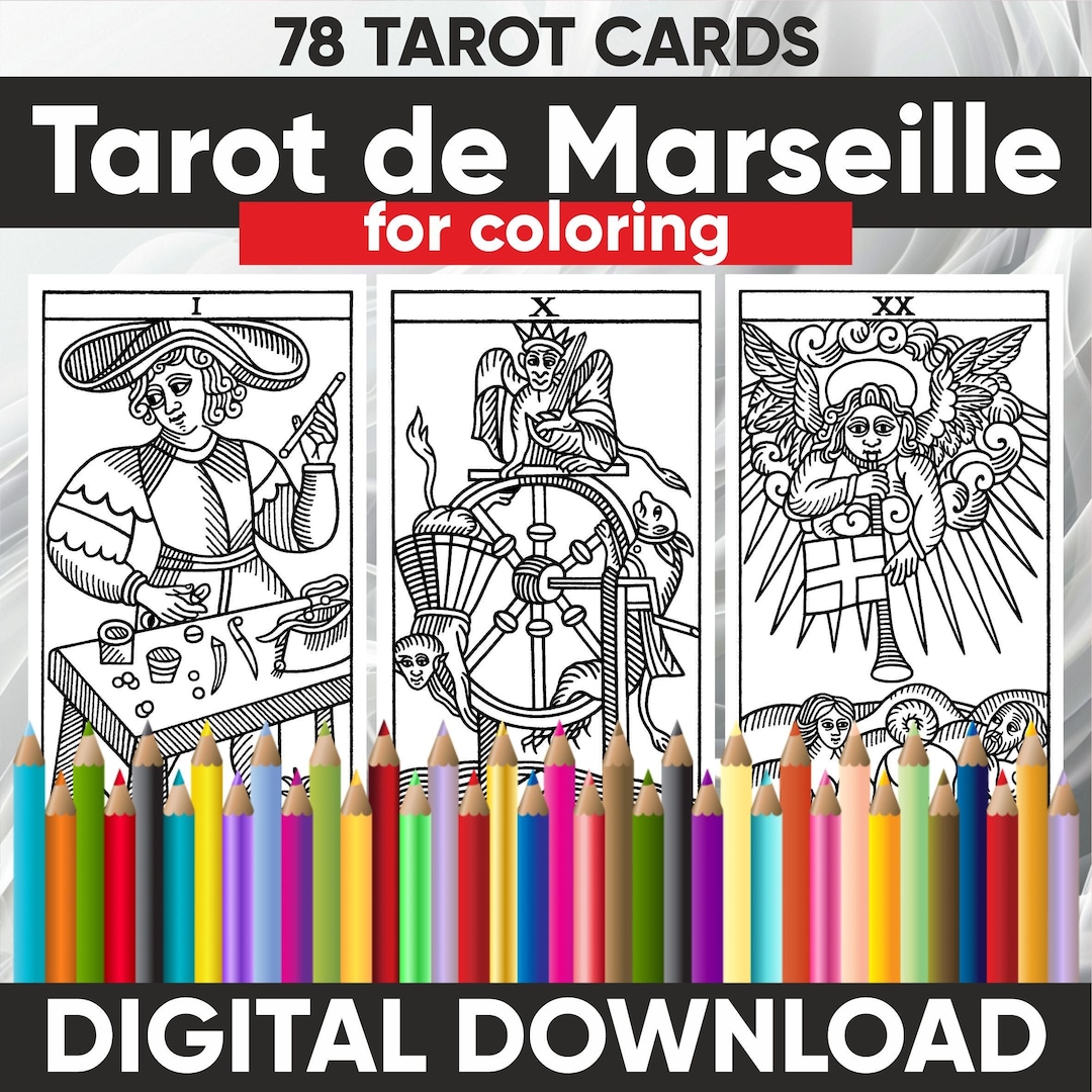 Printable Deck: Tarot De Marseille for Coloring - Etsy