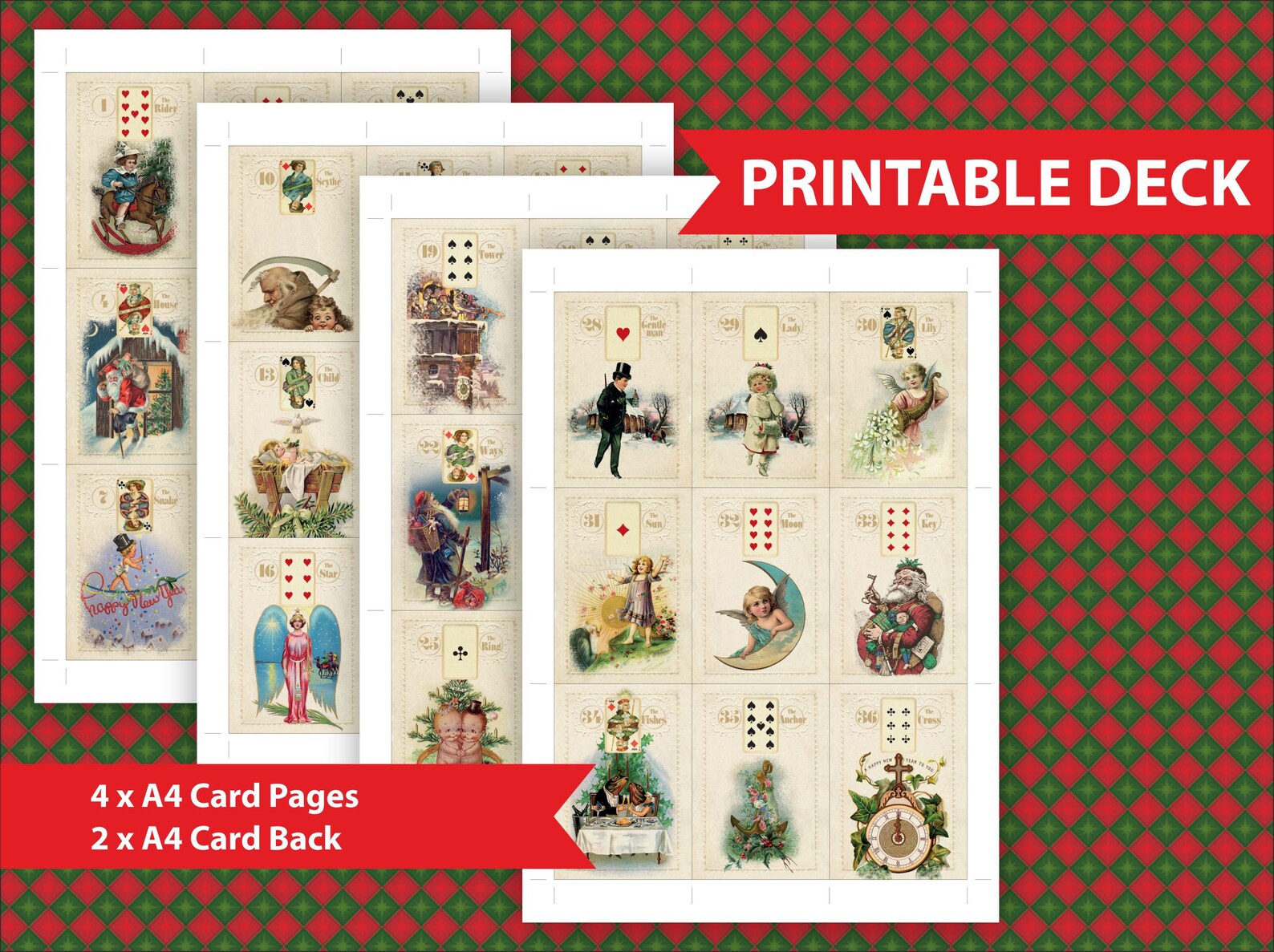 Printable Deck: Christmas Oracle Lenormand - Etsy