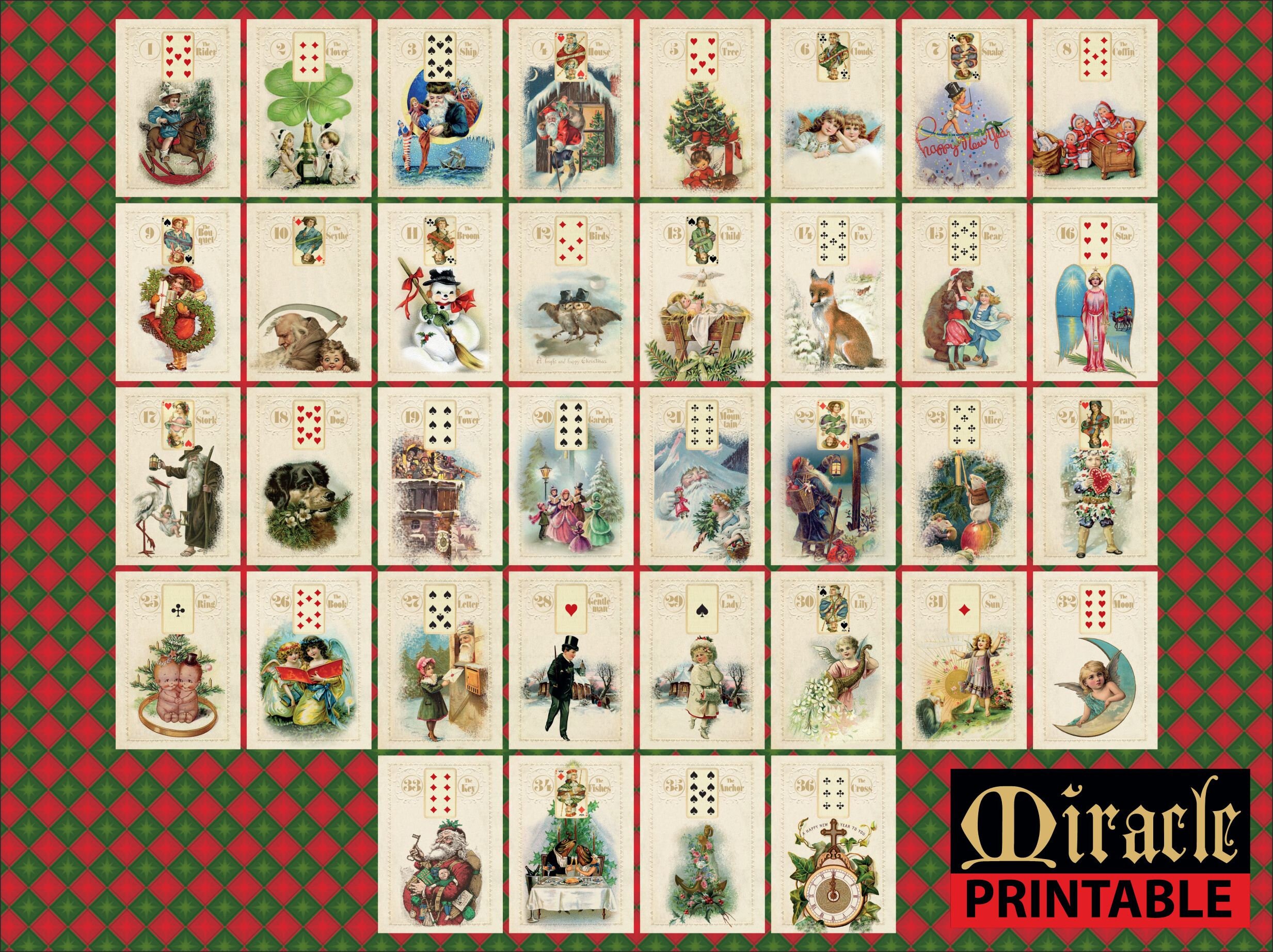 Printable Deck: Christmas Oracle Lenormand - Etsy