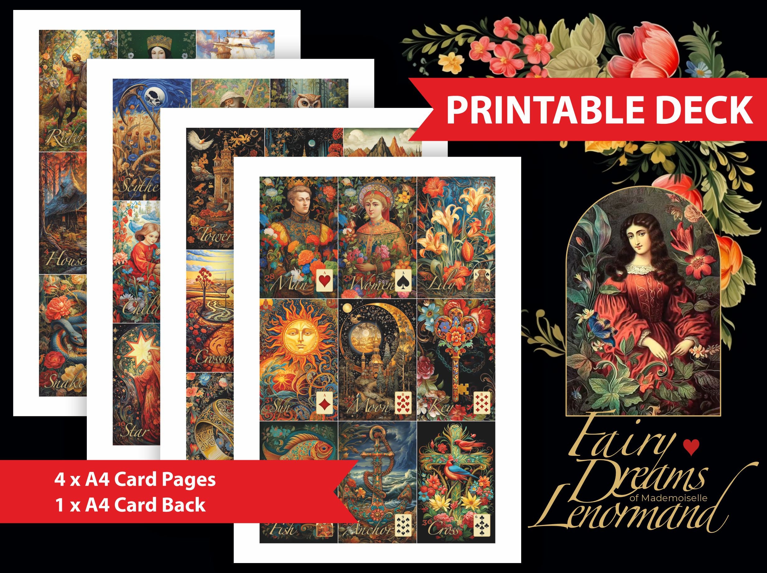 Printable Deck: Faery Dreams Lenormand - Etsy