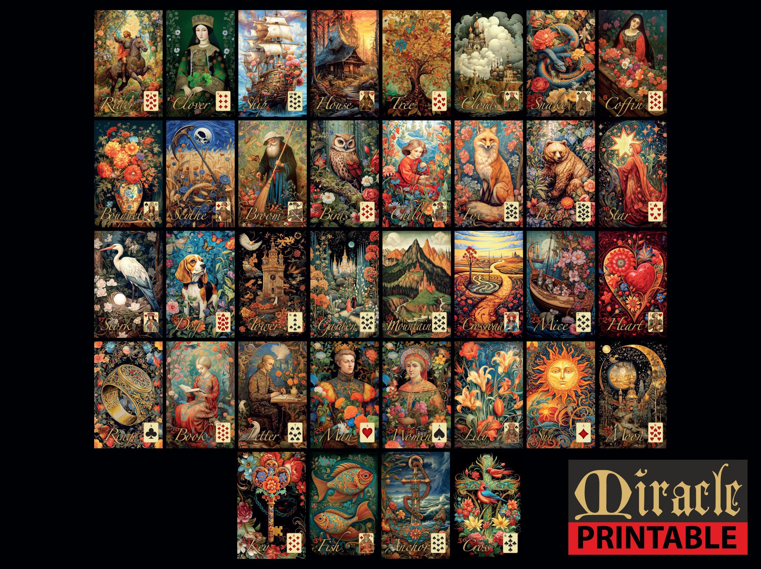 Printable Deck: Faery Dreams Lenormand - Etsy