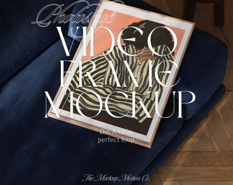 Frame Video Mockup for Photoshop | DIN A Wood Frame PSD Mockup ...