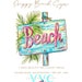 Preppy Beach Sign Clip Art - Transparent Background in PNG - Floral ...