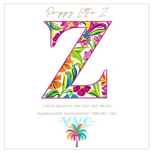 Preppy Letter Z Clip Art - Transparent Background in PNG - Alphabet ...