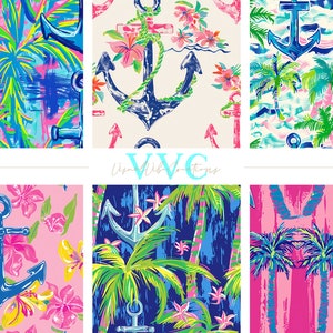 Preppy Ship Anchor Digital Paper, 10 Seamless Patterns for Printable ...