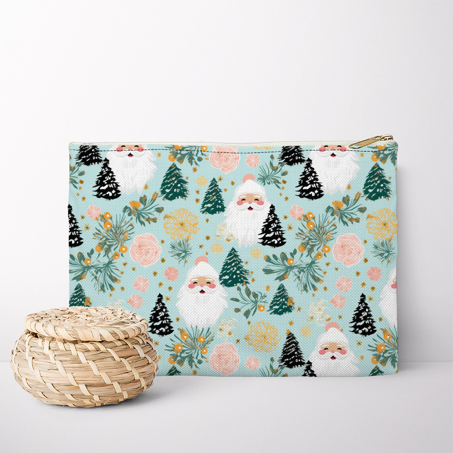 Preppy Christmas Pack #6, 10 Seamless Patterns, Pastel Santa, Trees ...