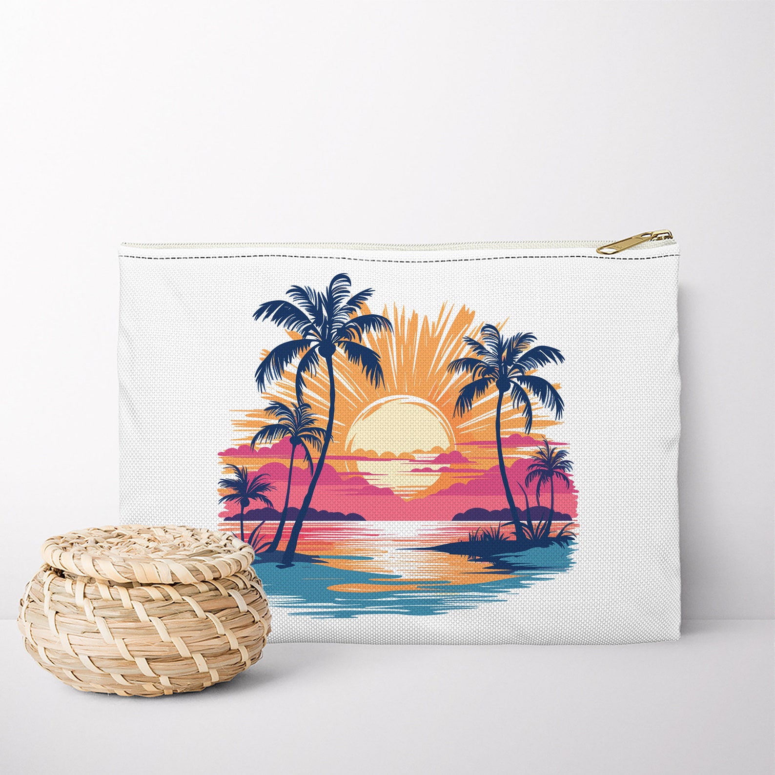 Preppy Sunset at the Beach Clip Art - Transparent Background in PNG ...