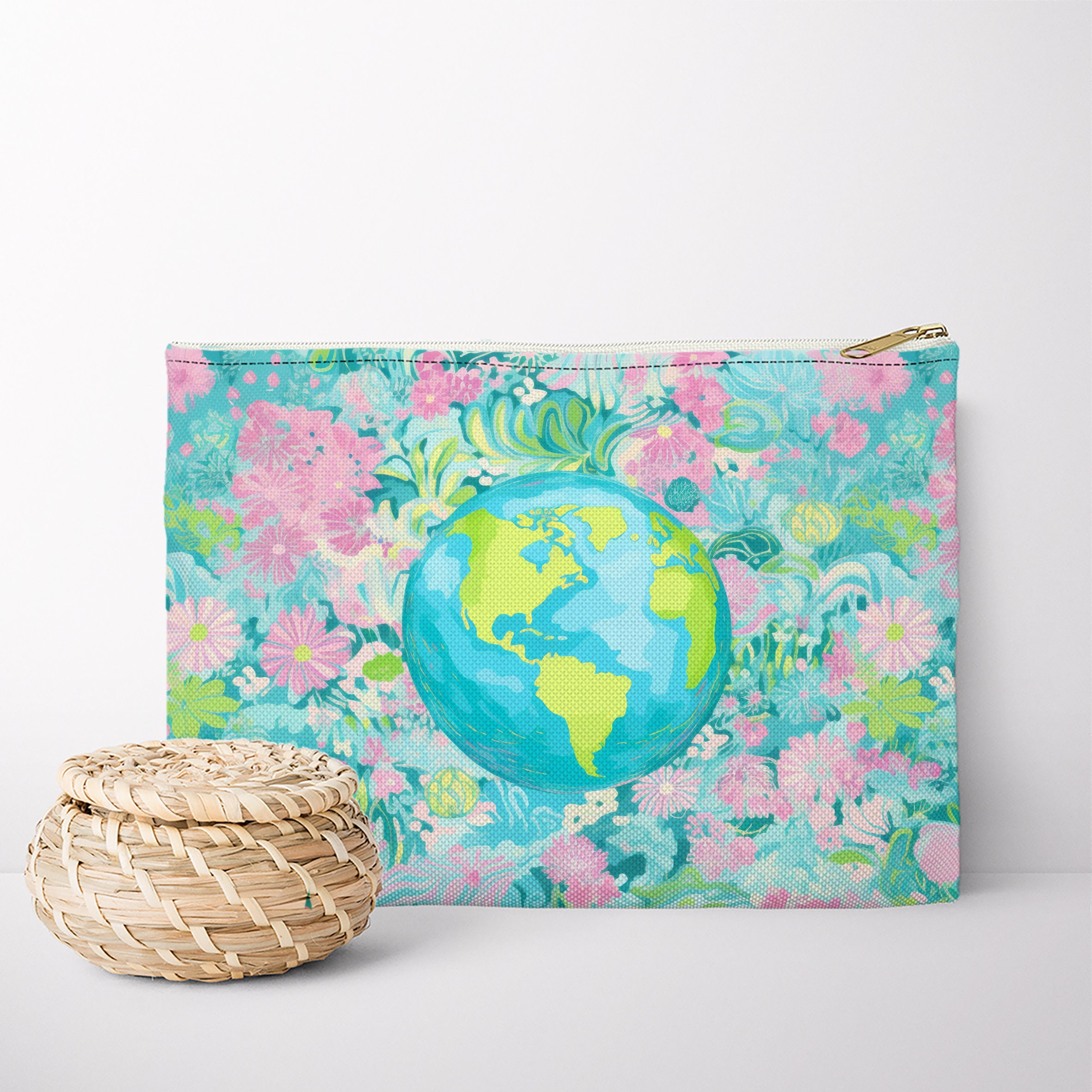 Preppy Inspired Earth Digital Paper, 1 Seamless Tropical Pattern for ...