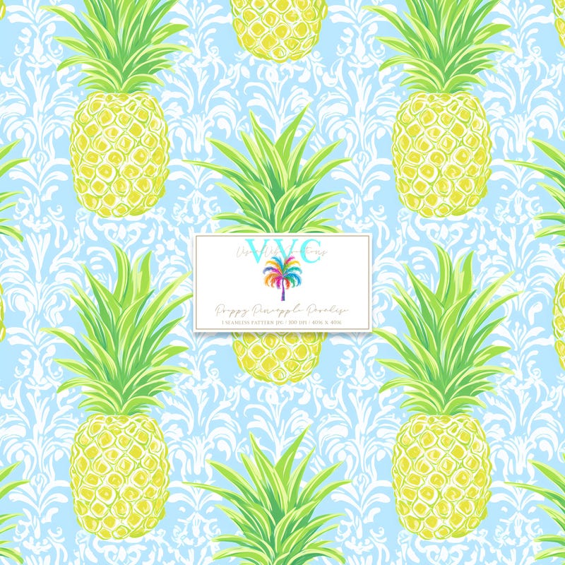 Pineapple Wallpaper - Etsy