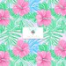 Preppy Hibiscus Breeze, 1 Tropical Pink Hibiscus and Palm Leaf Seamless ...
