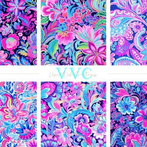 Preppy Inspired Paisley Pack #5 Digital Paper, 10 Seamless Patterns for ...