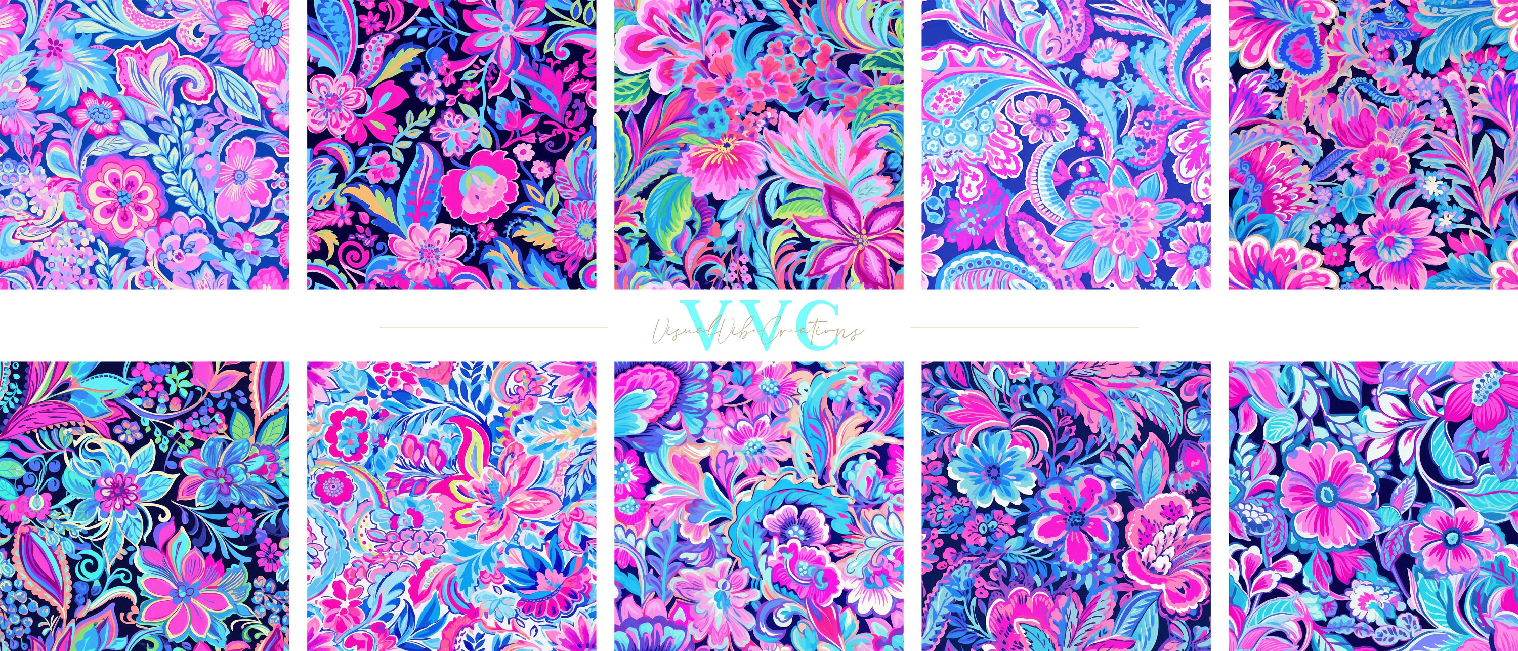 Preppy Inspired Paisley Pack #5 Digital Paper, 10 Seamless Patterns for ...