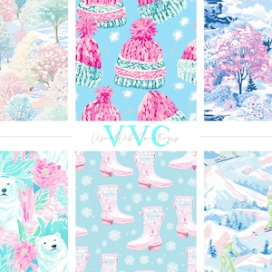 Preppy Winter Wonderland Digital Paper, 10 Seamless Patterns for ...
