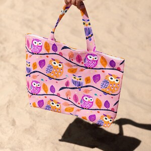 Preppy Autumn Owls, 1 Seamless Pattern, Fall Owl Print, Vibrant Pastel ...