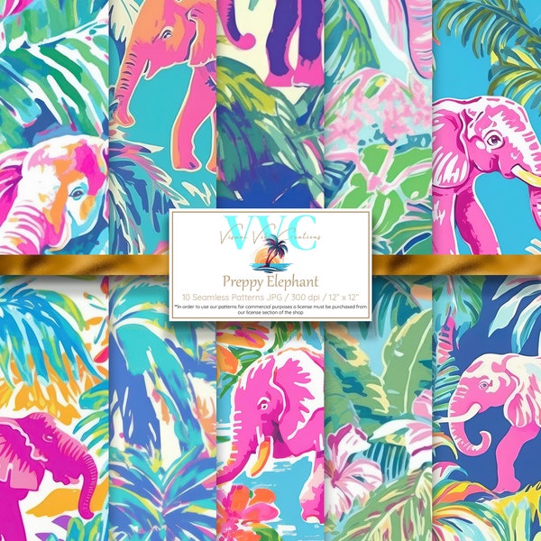 Preppy Elephant - Etsy
