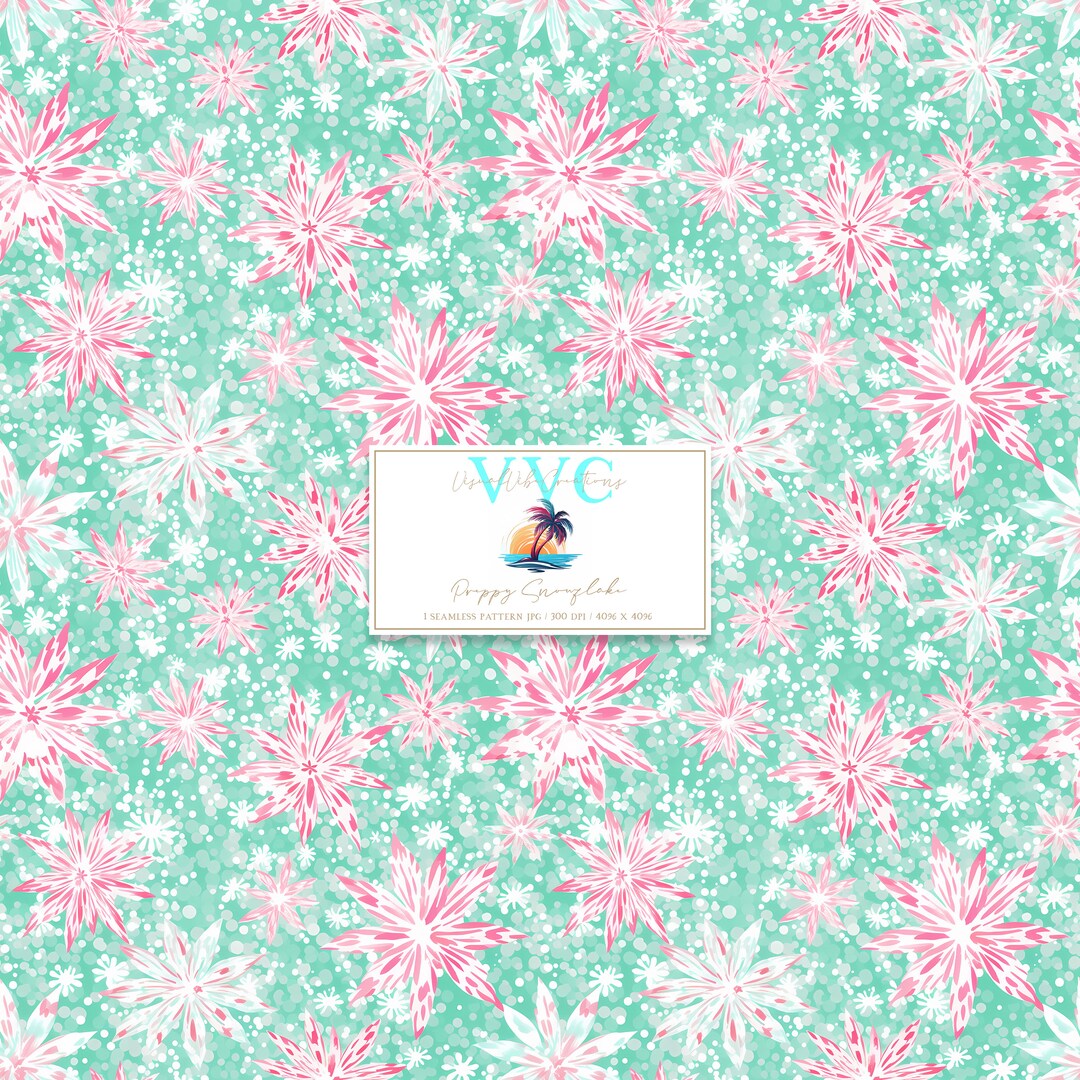 Preppy Snowflake Digital Paper, 1 Seamless Pattern for Printable ...