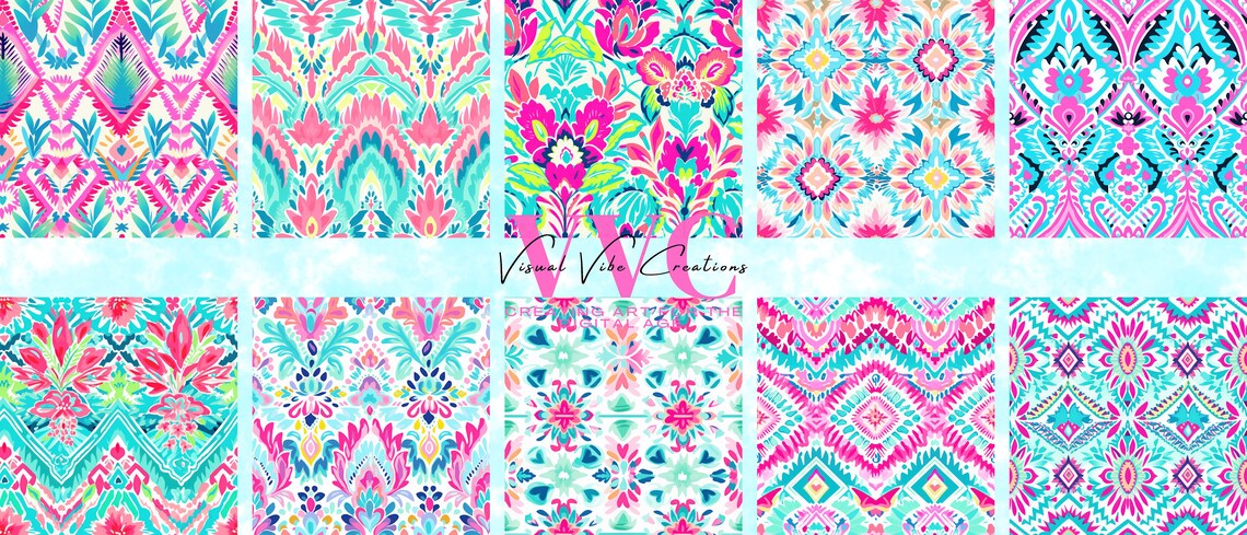 Preppy Inspired Southwest Pack 2 Digital Paper 10 Seamless - Etsy