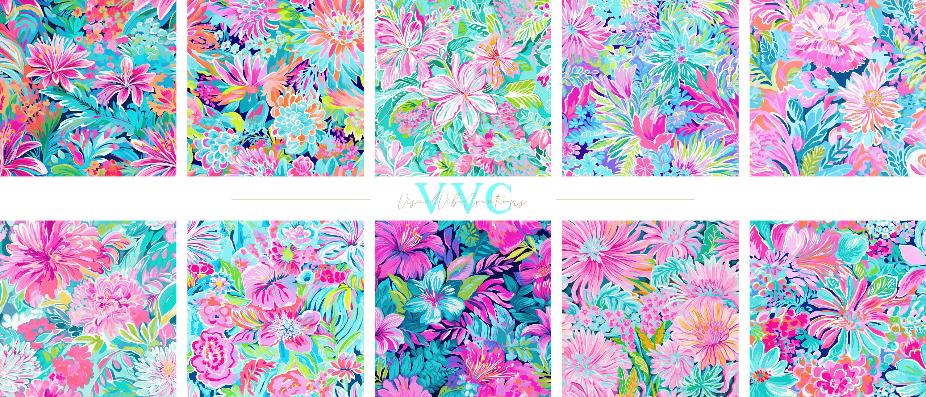 Preppy Paradise Digital Paper, 10 Seamless Patterns for Printable ...