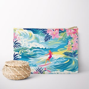 Preppy Surfer Digital Paper, 1 Seamless Tropical Pattern for Printable ...