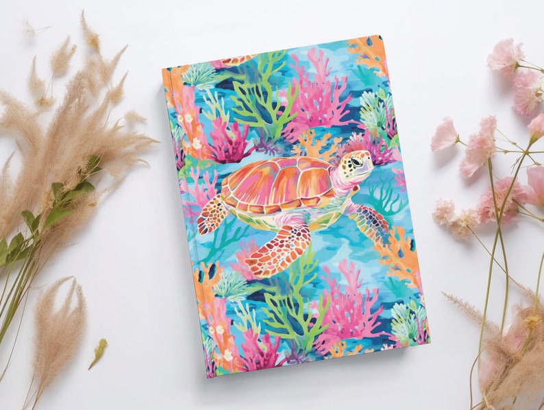 Preppy Sea Turtle Digital Paper, 1 Seamless Pattern for Printable ...