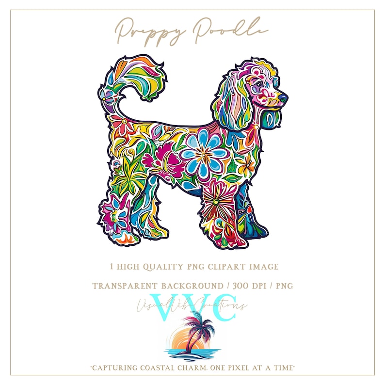 Preppy Poodle Clip Art - Transparent Background in PNG - Dog, Dogs ...