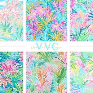 Preppy Beach Grass Digital Paper, 10 Seamless Patterns for Printable ...