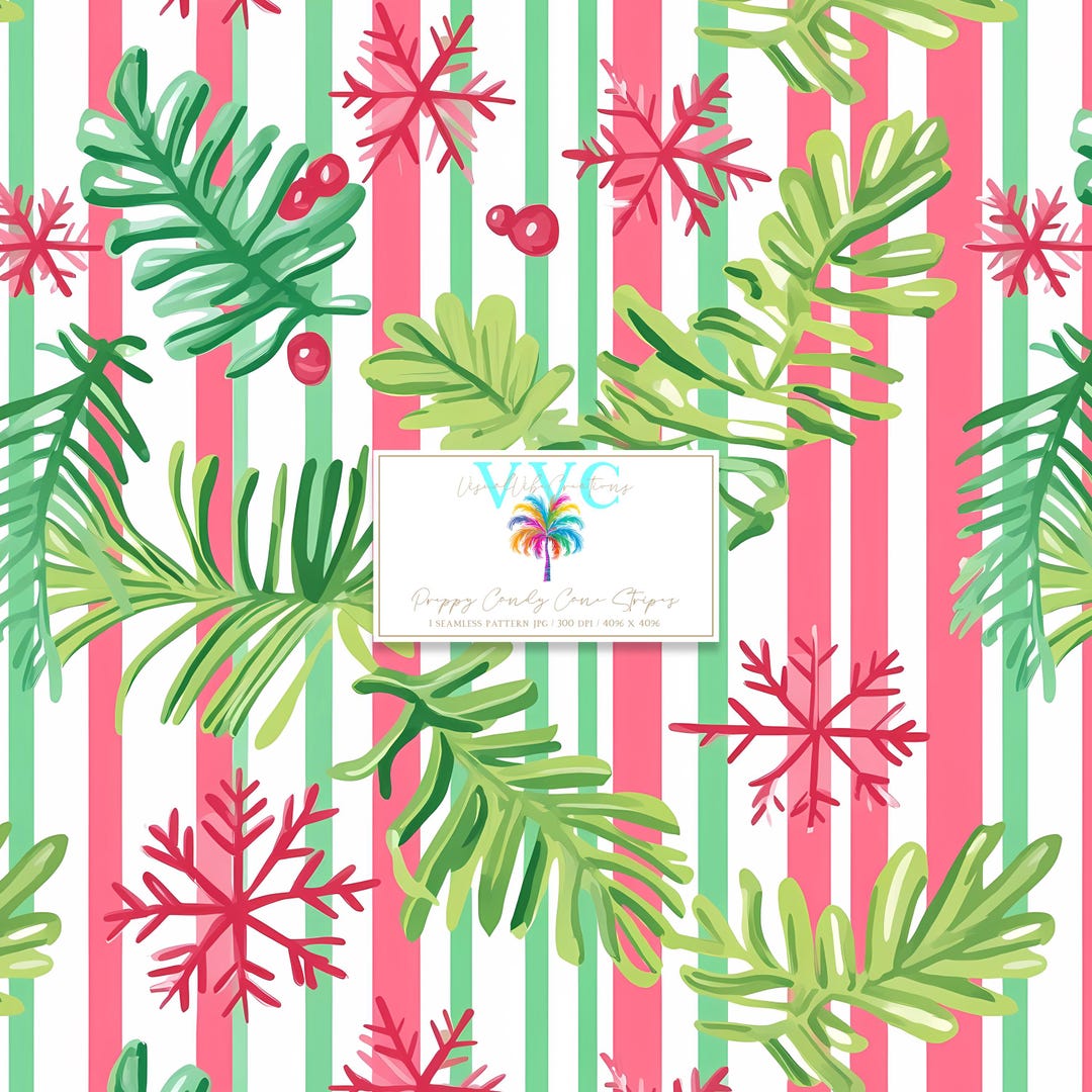 Preppy Candy Cane Stripes Digital Paper, 1 Seamless Pattern for ...