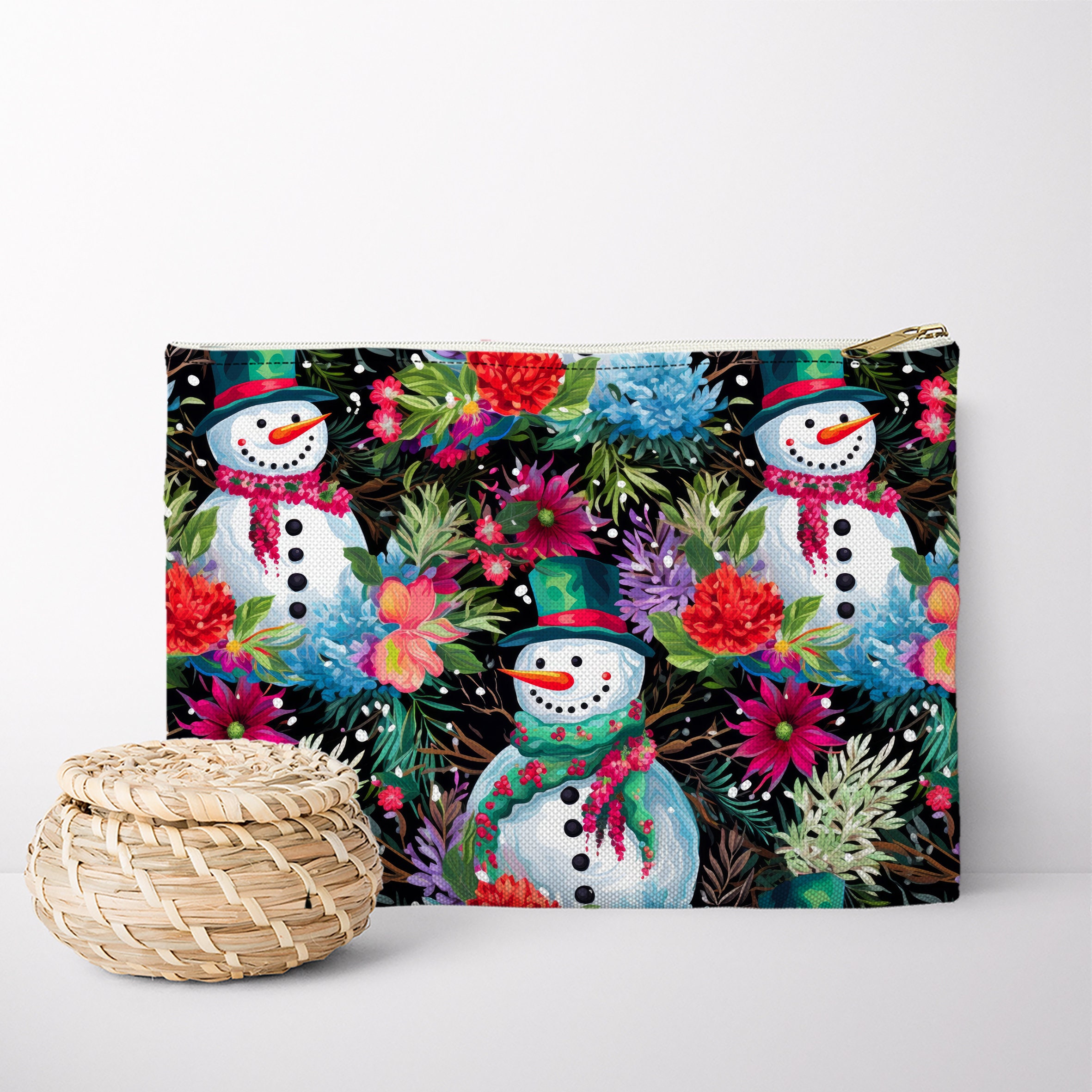 Preppy Snowman Digital Paper, 1 Seamless Tropical Pattern for Printable ...