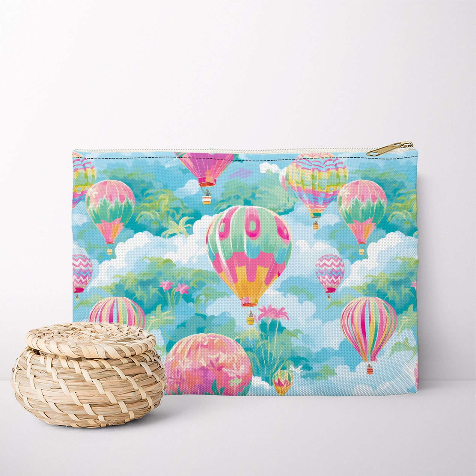 Preppy Hot Air Balloon Digital Paper, 1 Seamless Pattern for Scrapbook ...