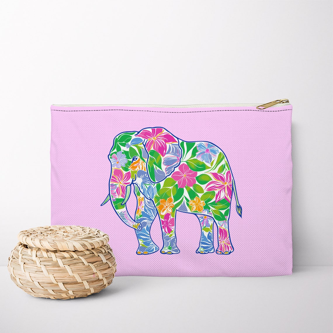 Preppy Elephant Clip Art - Transparent Background in PNG, Floral ...