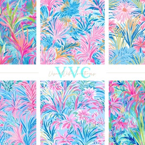 Preppy Beach Grass Pack 2 Digital Paper, 10 Seamless Patterns for ...