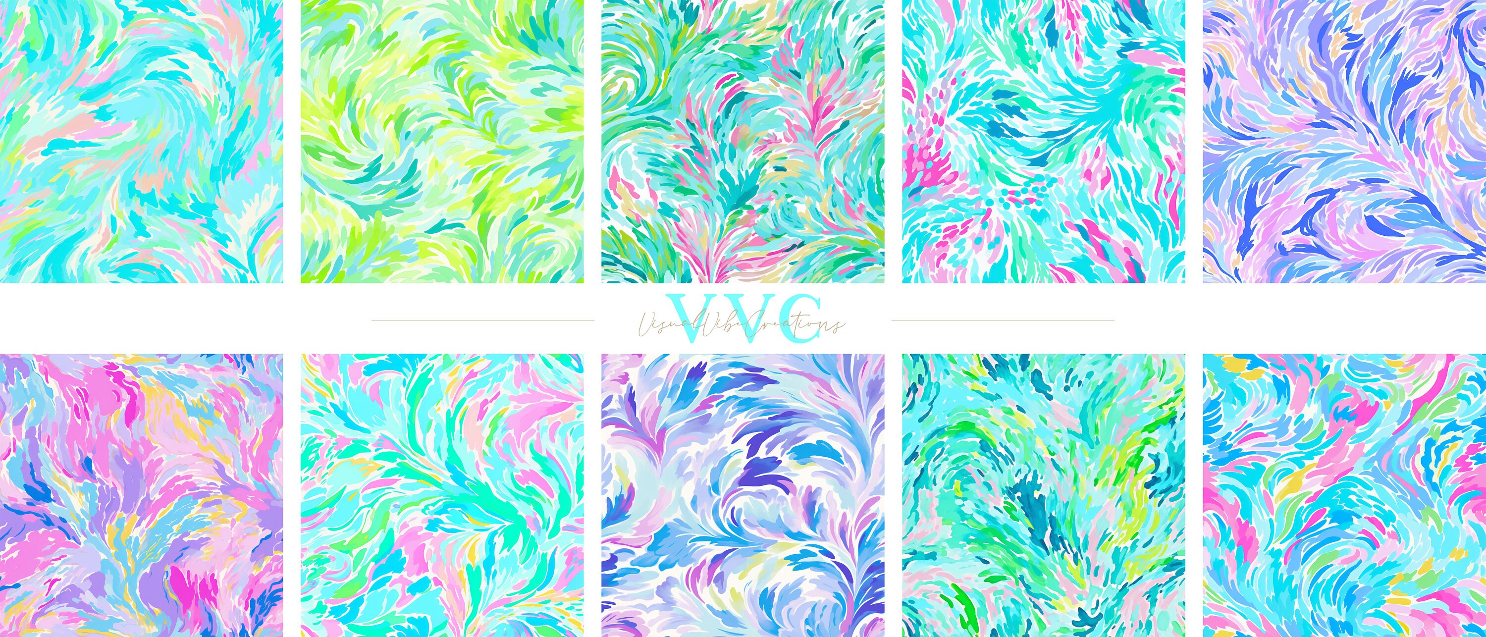 Vibrant Preppy Pack #4 Digital Paper, 10 Seamless Beach Patterns for ...