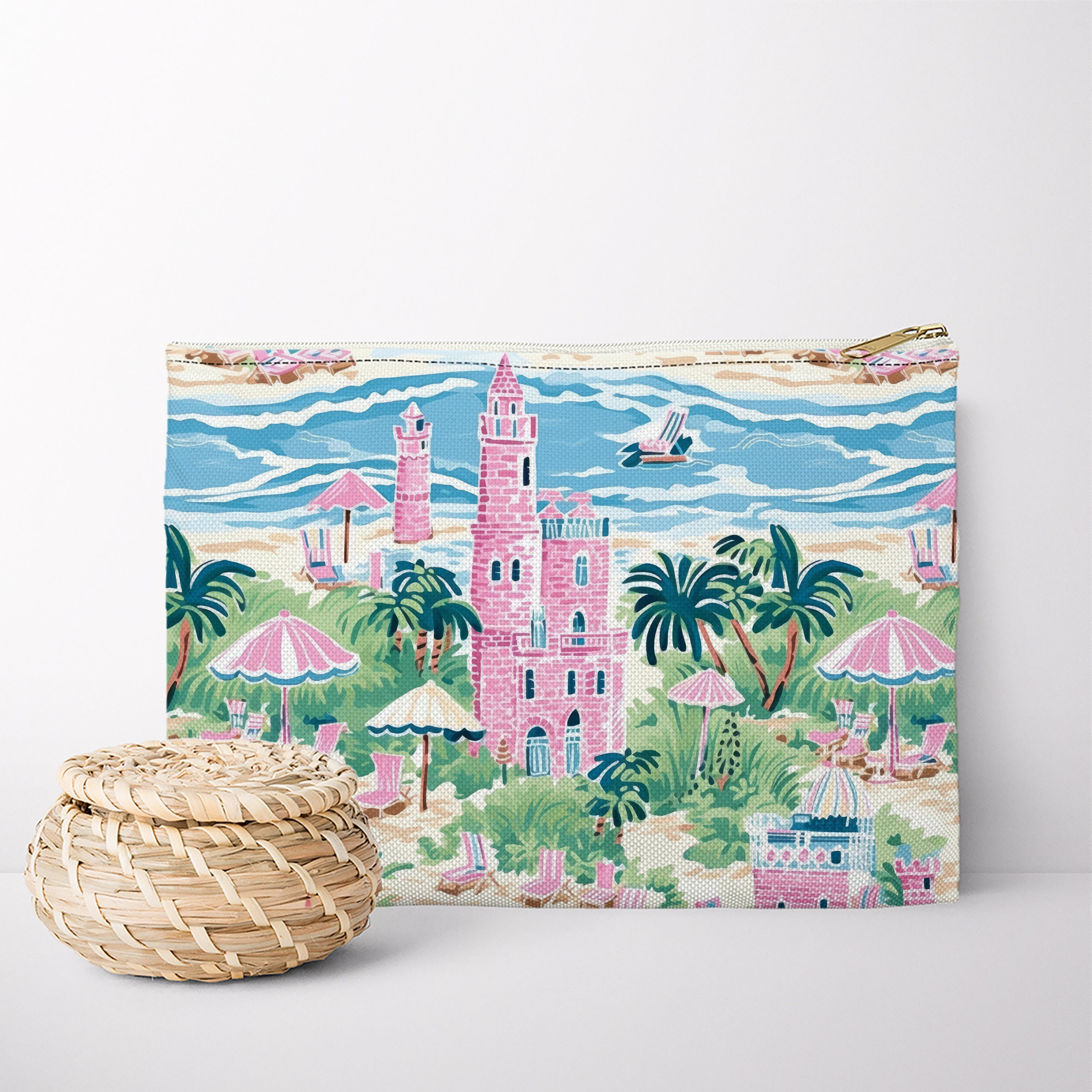 Tropical Sandcastle Digital Paper, 10 Seamless Preppy Colorful Patterns ...