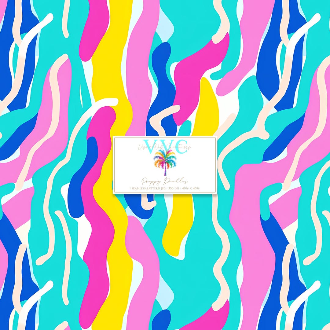 Preppy Doodles Digital Paper, 1 Seamless Pattern for Scrapbook Paper ...