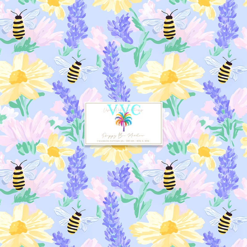 Wildflower Bee Wallpaper - Etsy
