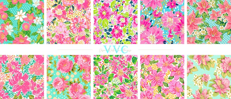 Preppy Inspired Polka Dots Digital Paper, 10 Seamless Preppy Patterns ...