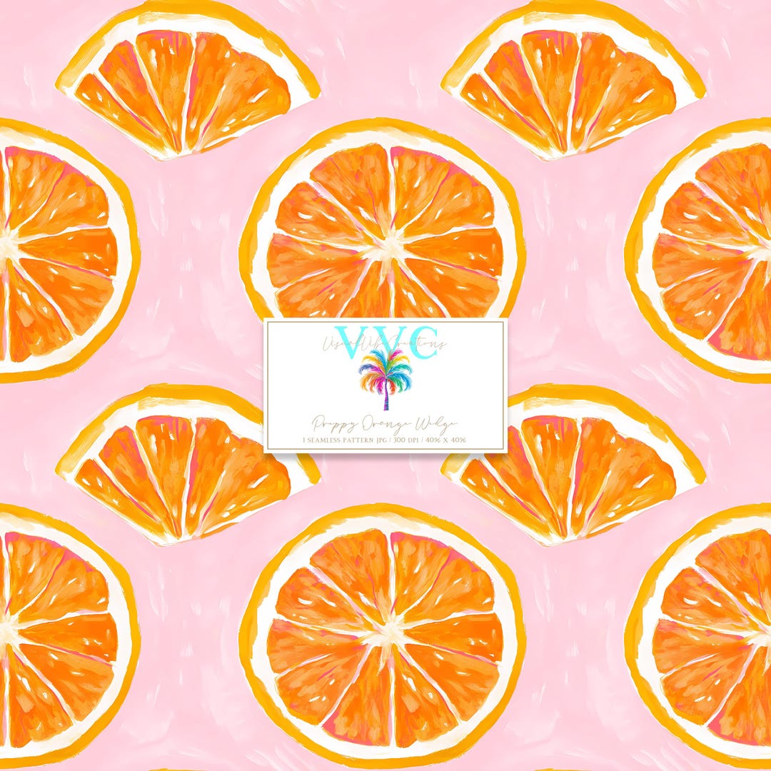 Preppy Orange Wedge Digital Paper, 1 Seamless Pattern for Scrapbook ...