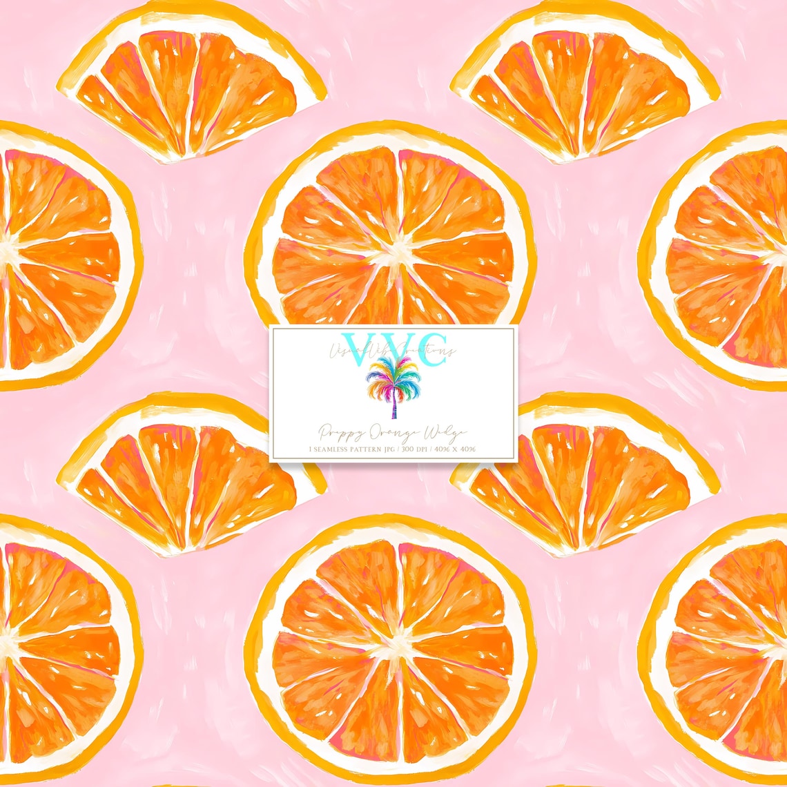 Preppy Orange Wedge Digital Paper, 1 Seamless Pattern for Scrapbook ...